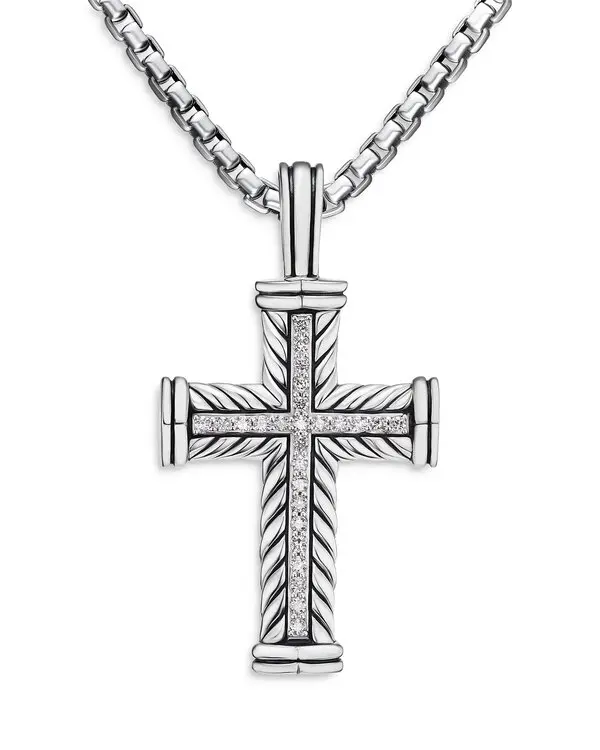 David Yurman Chevron Cross Pendant - Silver