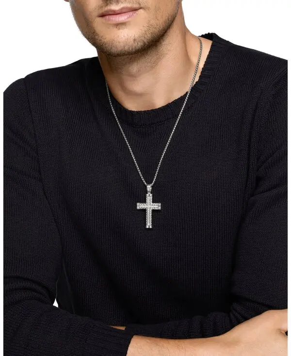 David Yurman Chevron Cross Pendant - Silver