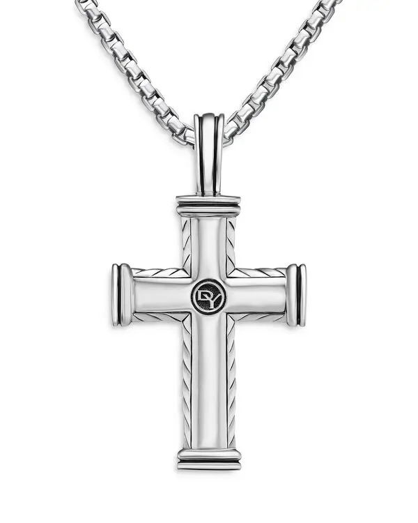 David Yurman Chevron Cross Pendant - Silver