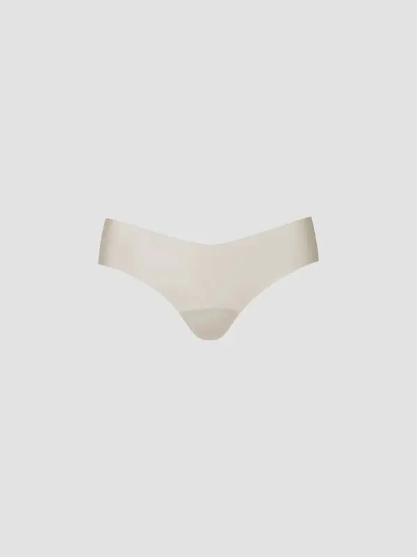 Commando Invisible Rib Seamless Thong - Beige