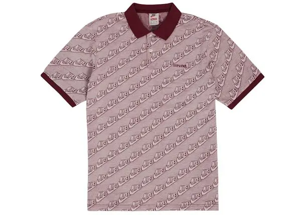 Supreme Nike Jacquard Polo Shirt - Burgundy