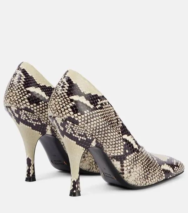 Khaite Eva Snake-effect Leather Pumps - Neutrals