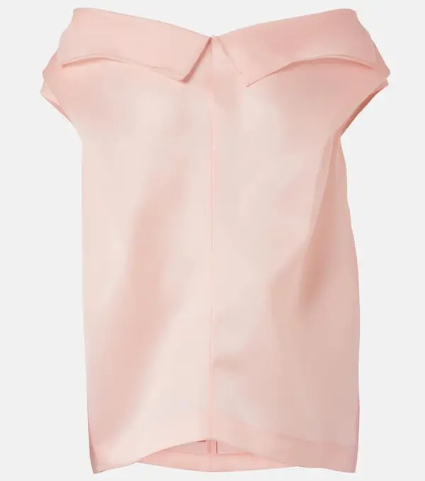 Khaite Selly Silk Gazar Top - Pink