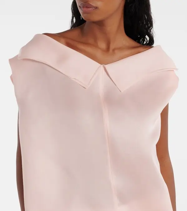 Khaite Selly Silk Gazar Top - Pink