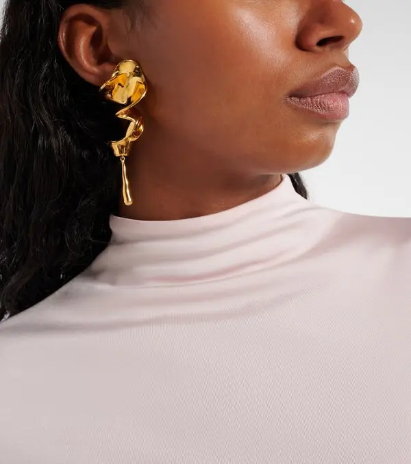 Khaite Tidal -plated Drop Earrings - Gold