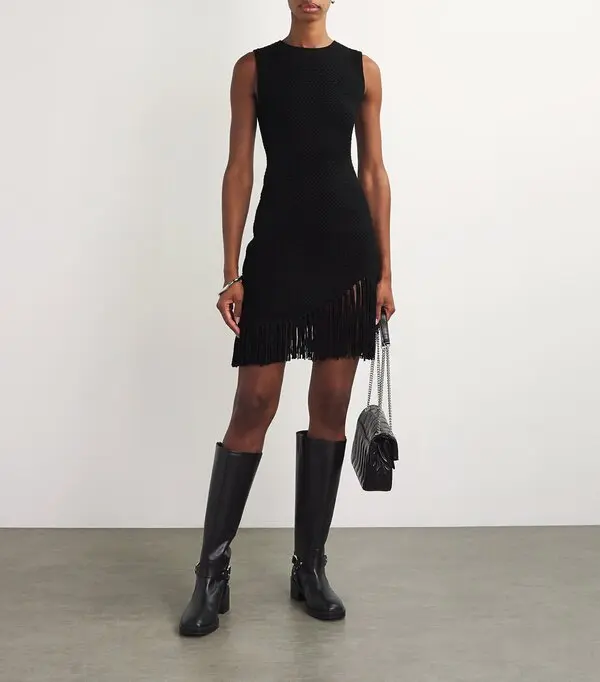 Sandro Fringed Mini Dress In Black - 51% Off | Editorialist