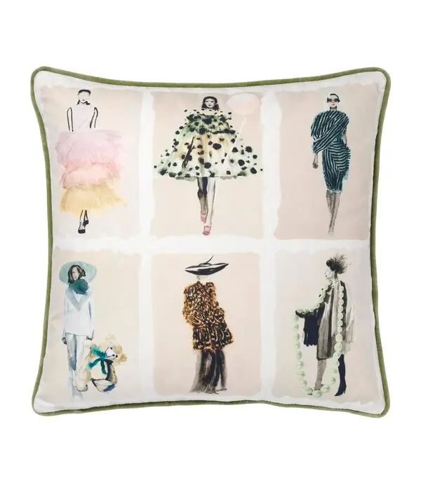 COLE & SON X Interior Design 175 Anniversary Edition Couture Carousel Cushion - Green