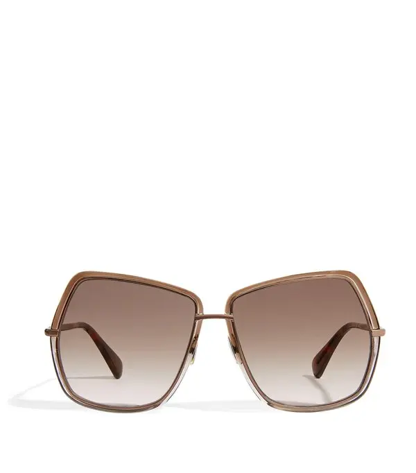 Max Mara Oversized Geometric Sunglasses - Brown | Editorialist display picture 2