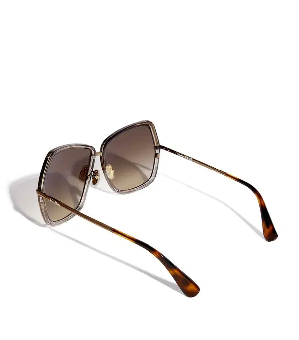 Max Mara Oversized Geometric Sunglasses - Brown | Editorialist display picture 2