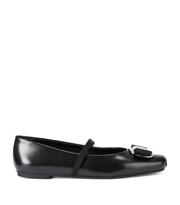 FERRAGAMO Leather Zina Ballet Flats