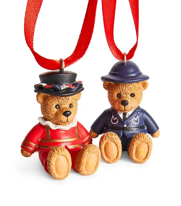 Harrods London Bear Tree Decorations - Red