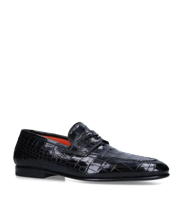 Santoni Alligator Carlos Loafers