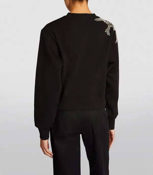 Sandro Embellished Cotton Sweatshirt