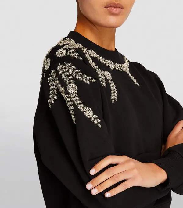 Sandro Embellished Cotton Sweatshirt