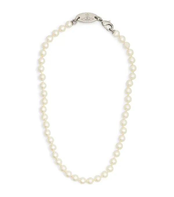 VIVIENNE WESTWOOD Faux Pearl Chain Necklace - White