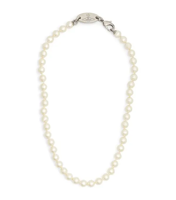 VIVIENNE WESTWOOD Faux Pearl Orb Pendant Necklace - White