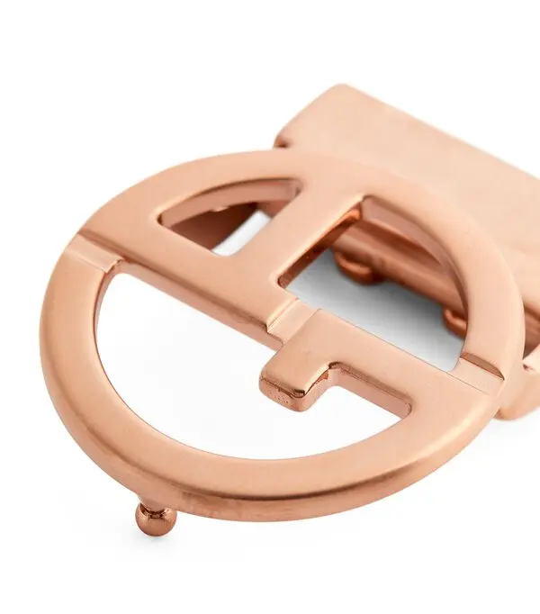 Giorgio Armani Rose Gold-plated Ga Logo Belt Buckle