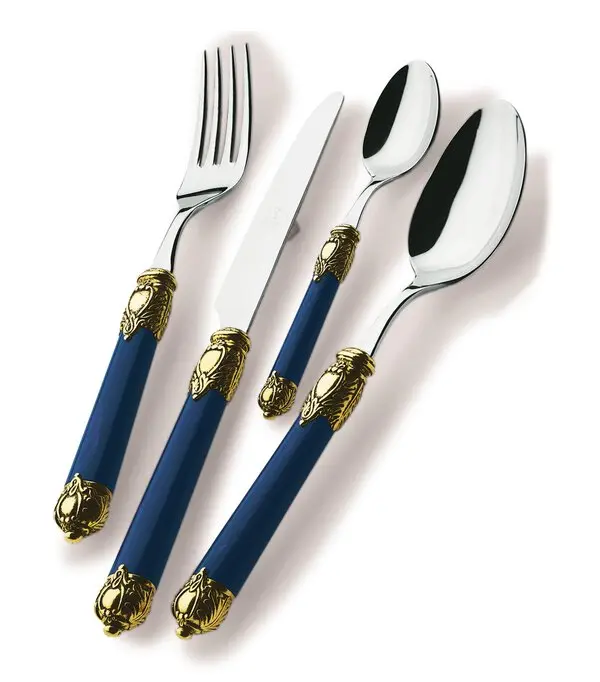 BUGATTI Rinascimento Stainless Steel 24-piece Cutlery Set - Blue