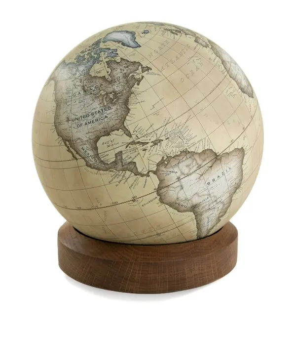 BELLERBY & CO GLOBEMAKERS The Oak Albion Desk Globe - Yellow