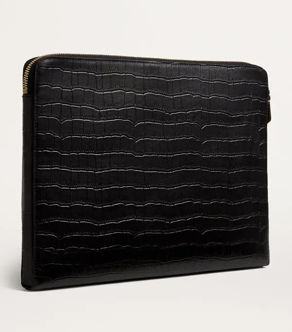 Harrods Croc-embossed Leather Pouch