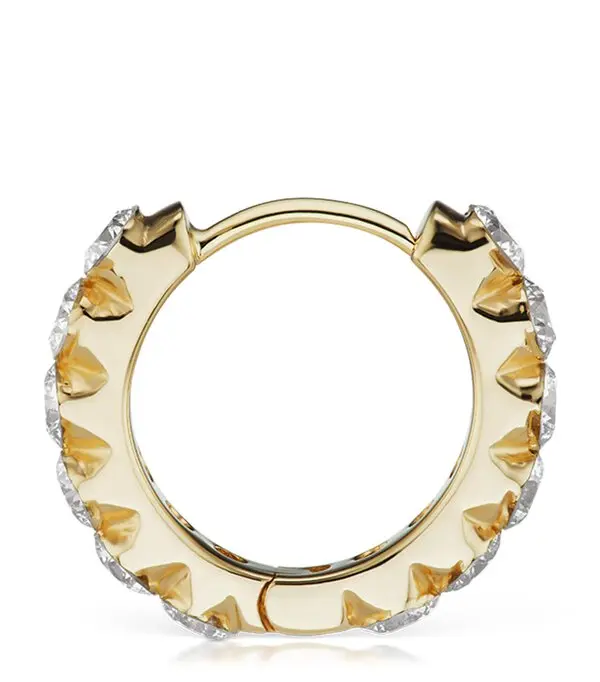 MARIA TASH Invisible Set Large Diamond Eternity Hoop Earring - Gold