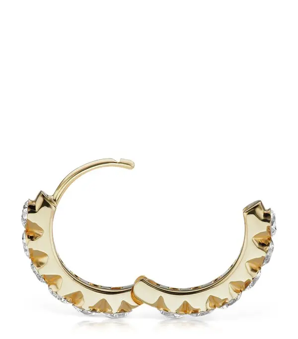 MARIA TASH Invisible Set Large Diamond Eternity Hoop Earring - Gold