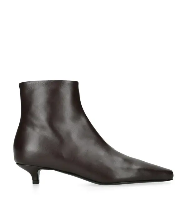 TOTEME Leather Slim Ankle Boots 35