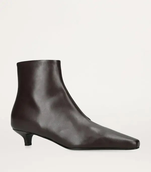 TOTEME Leather Slim Ankle Boots 35