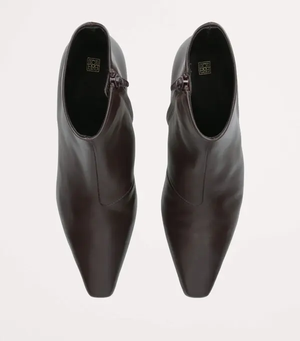 TOTEME Leather Slim Ankle Boots 35