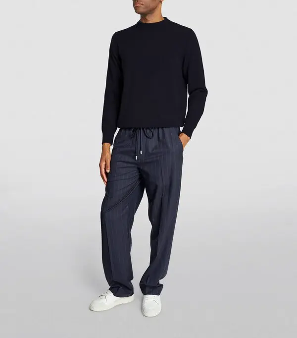 Sandro Cashmere Crew Neck Sweater - Blue