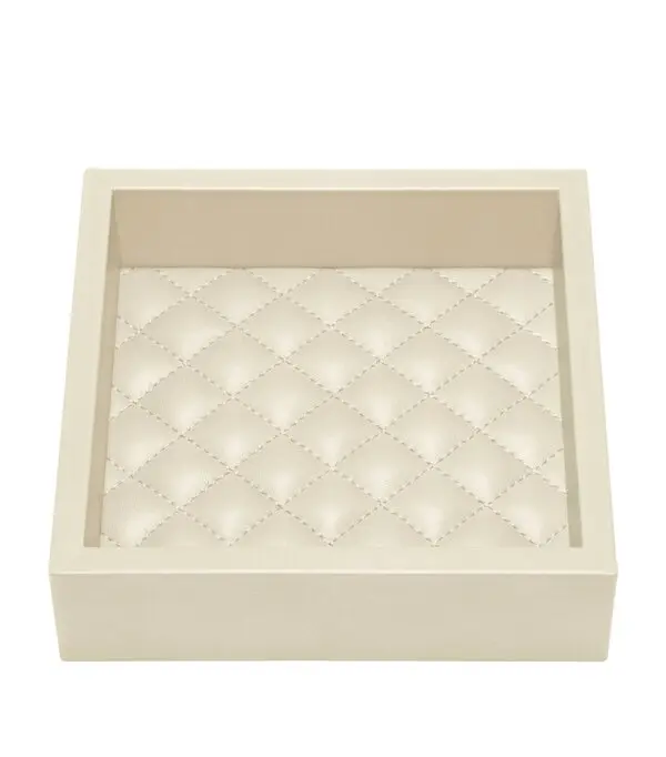 RIVIERE Leather Small Quilted Tray