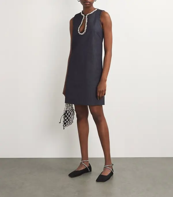 denim style dress Womens Layers Denim Maxi Dress with Tiered Silhouette  Wash Lab Deep Blue / S