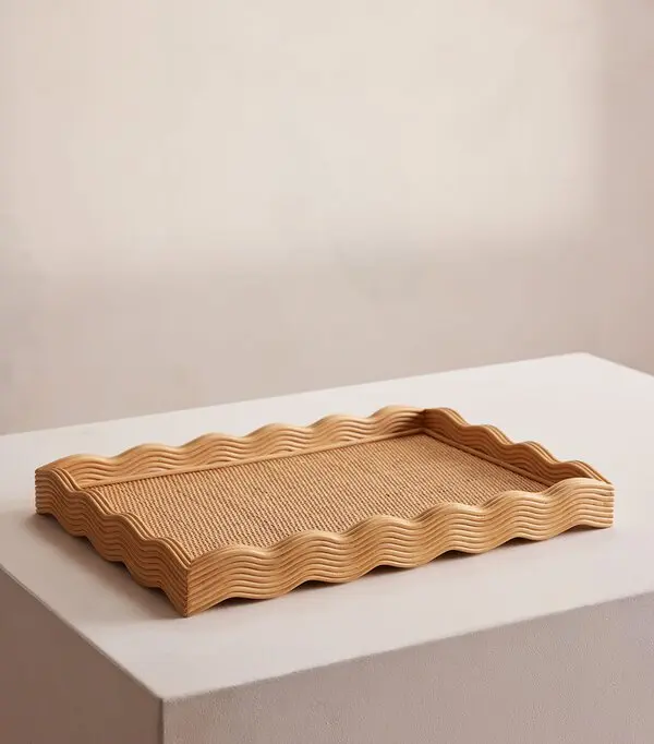 SOHO HOME Large Rattan Pangbourne Tray - Neutral