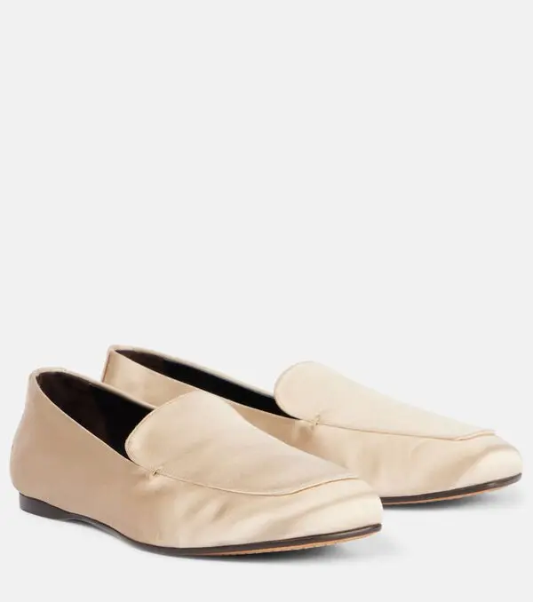 Khaite Monroe Satin Loafers - Beige