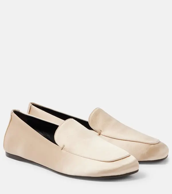 Khaite Monroe Satin Loafers - Beige