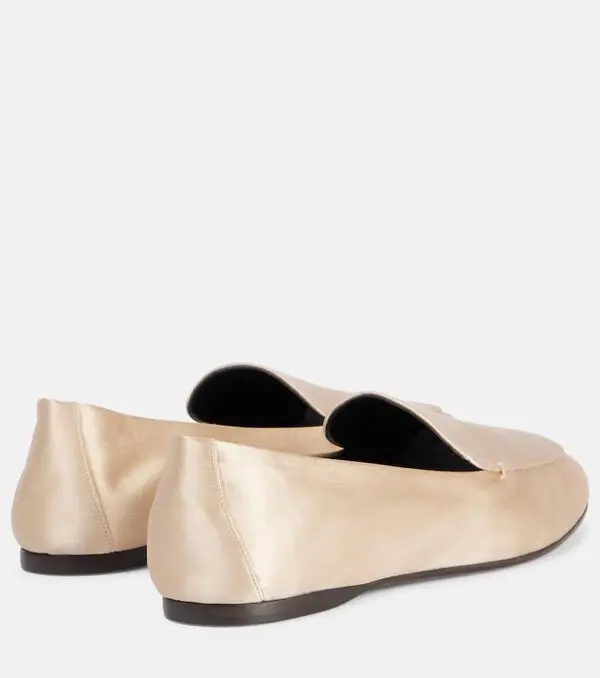 Khaite Monroe Satin Loafers - Beige