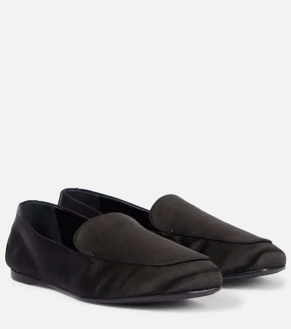 Khaite Monroe Satin Loafers - Black