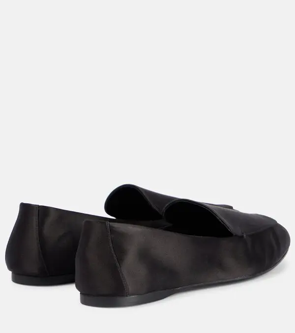 Khaite Monroe Satin Loafers - Black