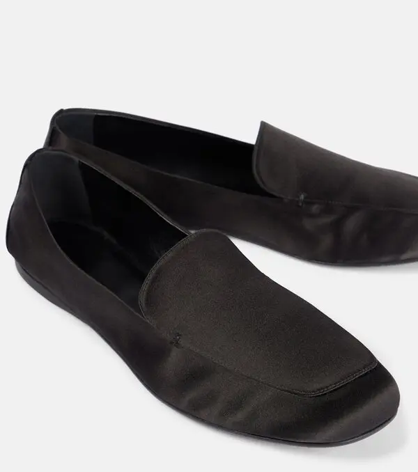 Khaite Monroe Satin Loafers - Black