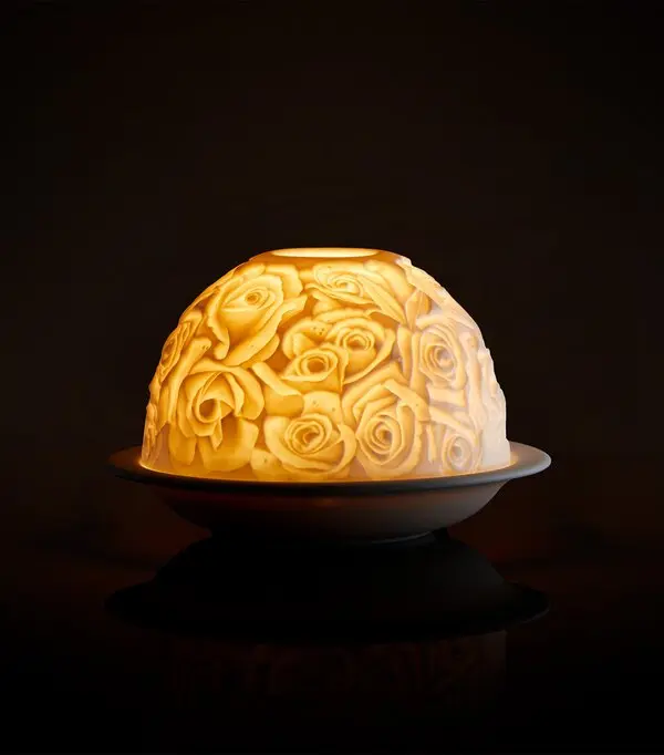 Bernardaud Roses Led Votivelight Lithophane