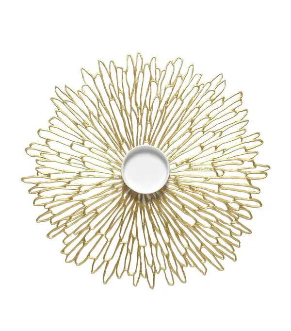 CHILEWICH Bloom Round Placemat - Gold