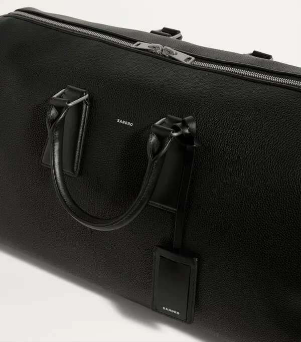 Sandro Coated Canvas Weekend Bag - Black