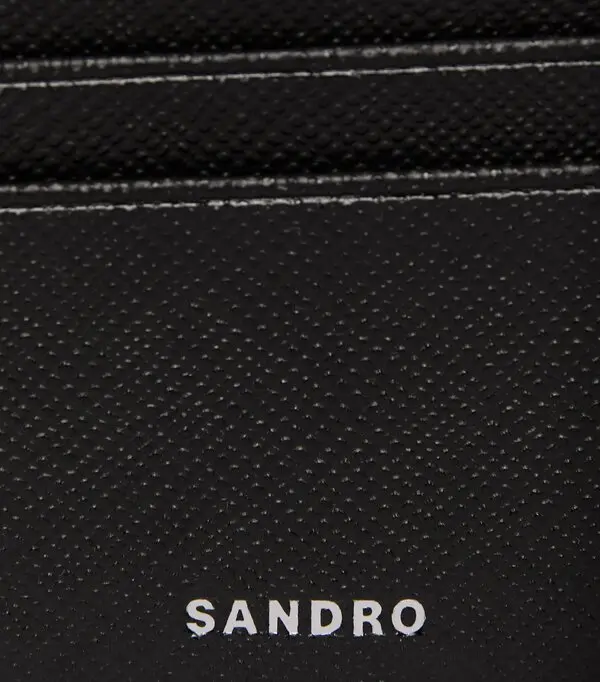 Sandro Reconstituted Leather Card Holder - Black