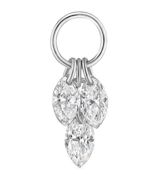 MARIA TASH Floating Diamond Plume Charm - White