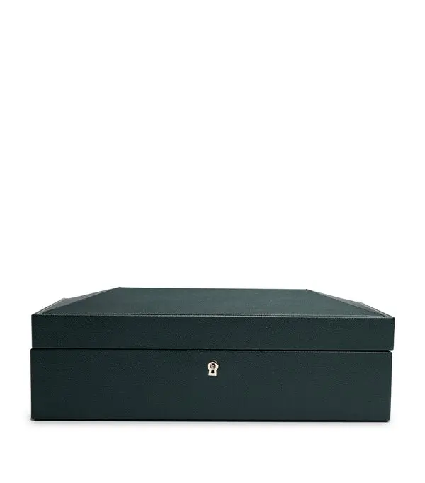 Wolf Vegan Leather 10-piece Watch Box - Green