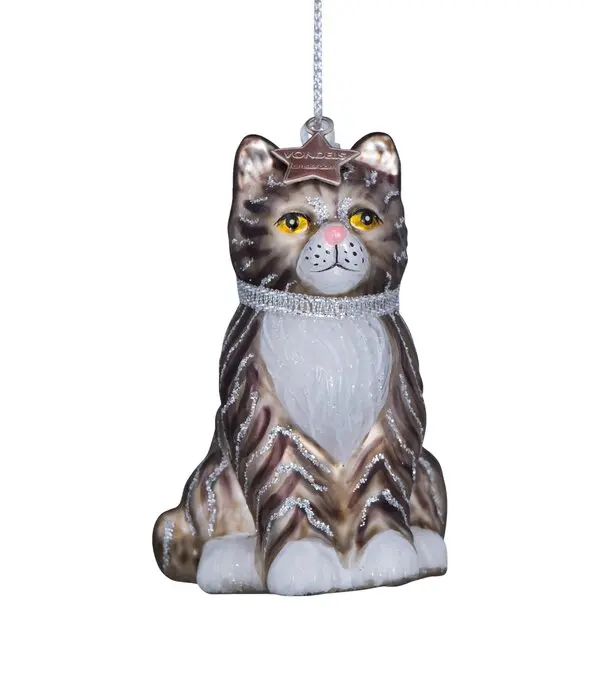 Harrods Glass Cat Tree Decoration