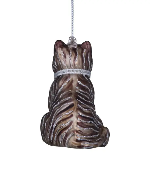 Harrods Glass Cat Tree Decoration