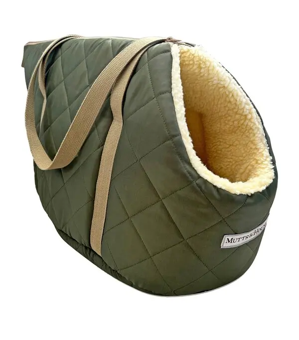 MUTTS AND HOUNDS Tweed Dog Carrier - Green