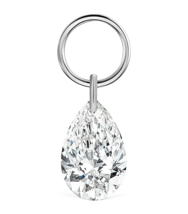 MARIA TASH Pear Diamond Charm - White