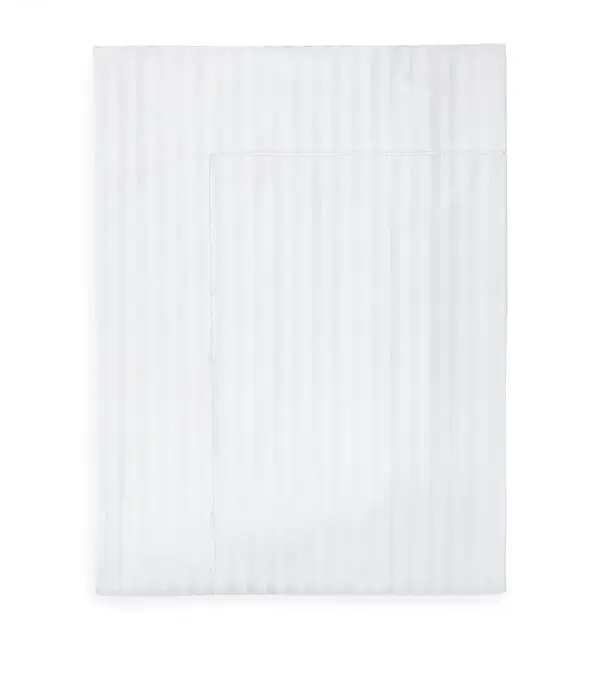 PRATESI Raso Rigato King Flat Sheet - White